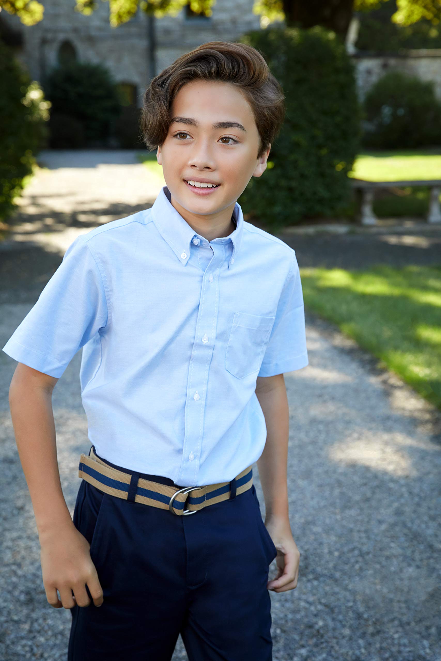 French Toast Boys' Big Pull-on Relaxed Fit School Uniform Pant (Standard & Husky), Navy, 8