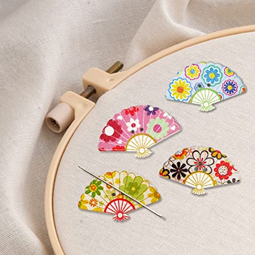 4 Pieces Fan Needle Minder,Magnetic Pin Holder for Cross Stitch, Needlework and Embroidery Accessories,Magnetic Needle Nanny