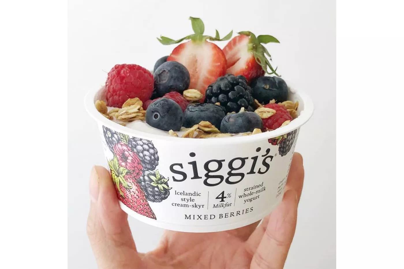 siggi's® Icelandic Strained Whole Milk Yogurt, Mixed Berry, 4.4 oz. Single Serve Cup – Thick, Protein-Rich Yogurt Snack