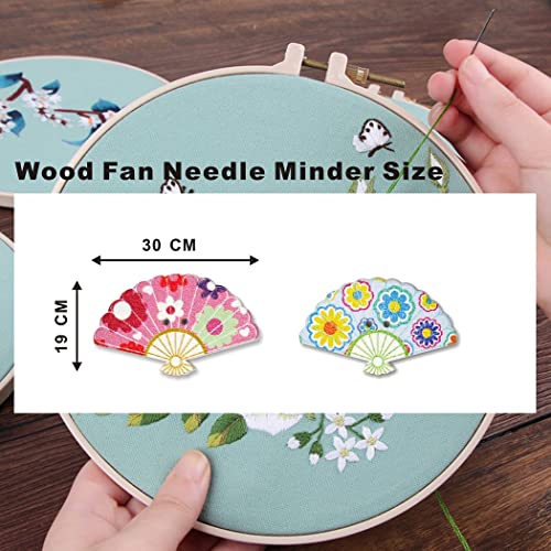 4 Pieces Fan Needle Minder,Magnetic Pin Holder for Cross Stitch, Needlework and Embroidery Accessories,Magnetic Needle Nanny