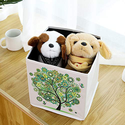 Storage Cubes with Diamond Painting, Organizer Container Folding Storage Box 5D DIY Diamond Painting Kits Art Craft for Desktop Toys Sundries Pantry Closet, Toys, Bedroom Organizer