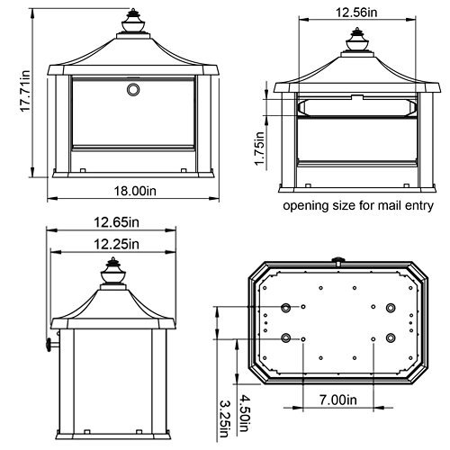 Gibraltar Mailboxes Hamilton Large Capacity Cast Aluminum White, Post-Mount Mailbox, HM200W00