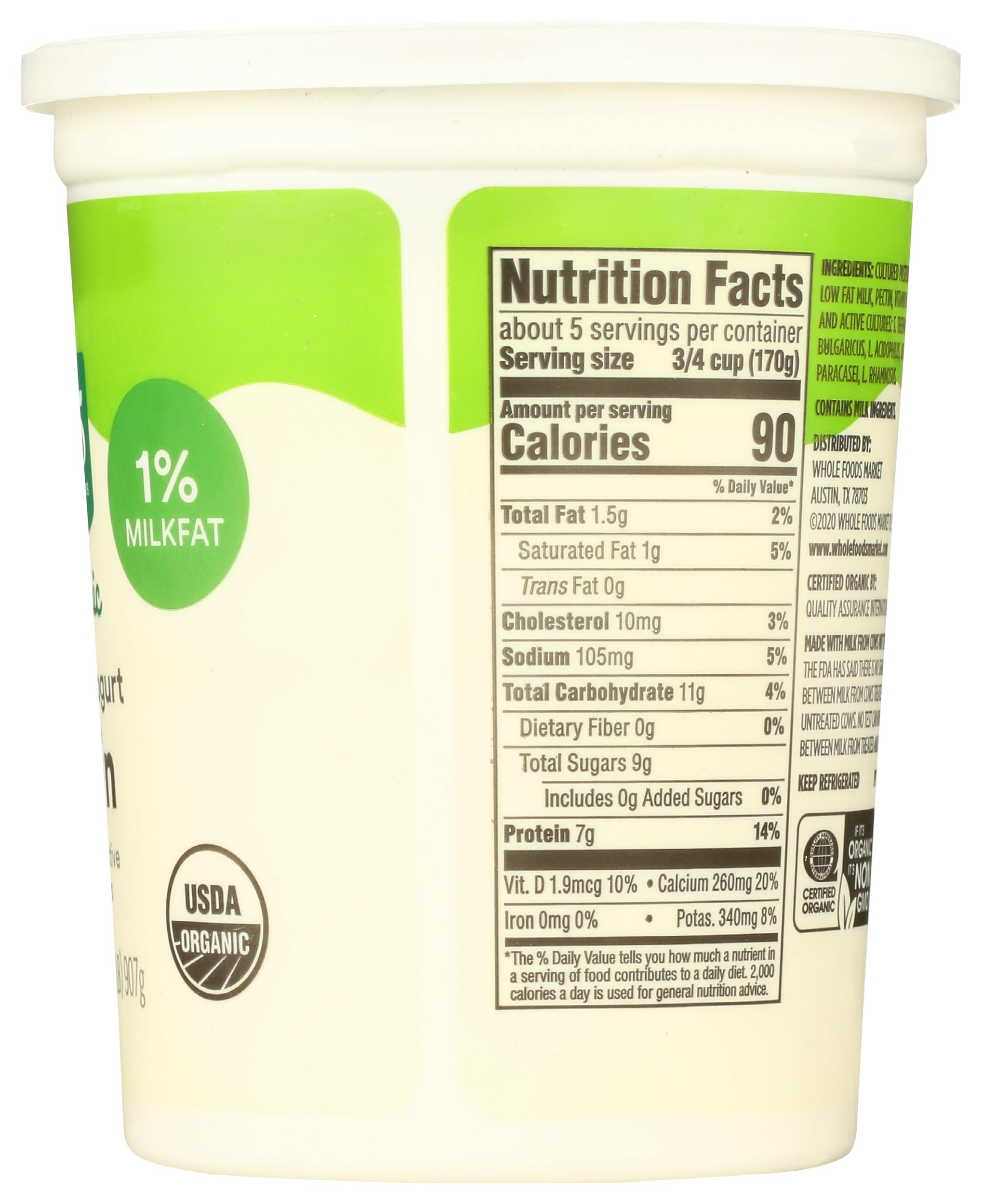 365 by Whole Foods Market, Yogurt Plain Low Fat Organic, 32 Ounce