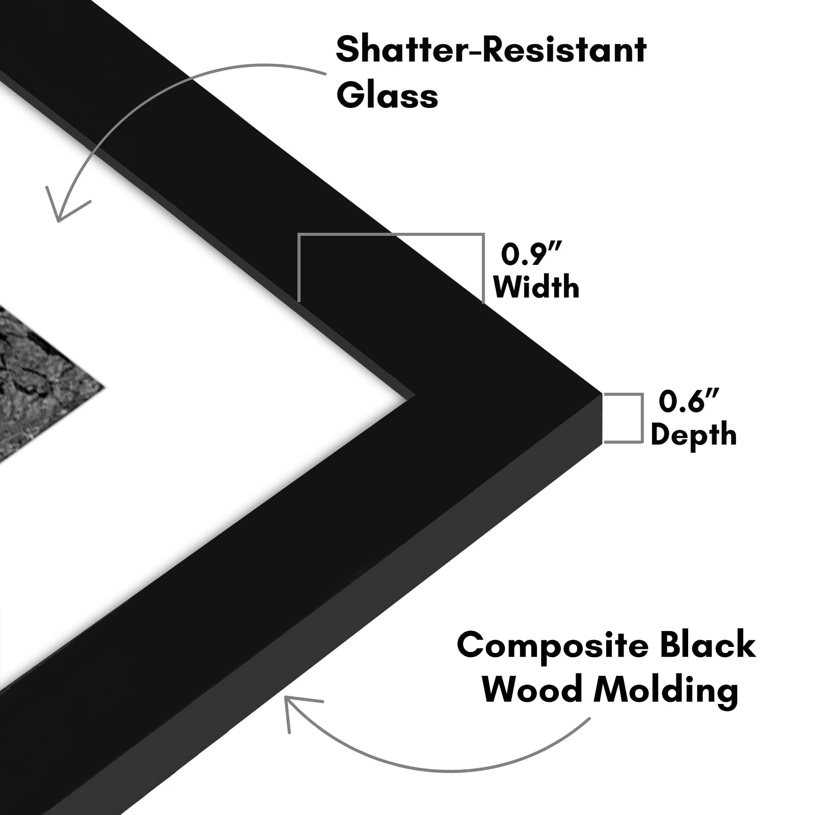 Americanflat 12x16 Picture Frame with Shatter-Resistant Glass - Use as 8x12 Frame with Mat or 12x16 Frame Without Mat - Signature Collection - Photo Frame for Wall Display - Black