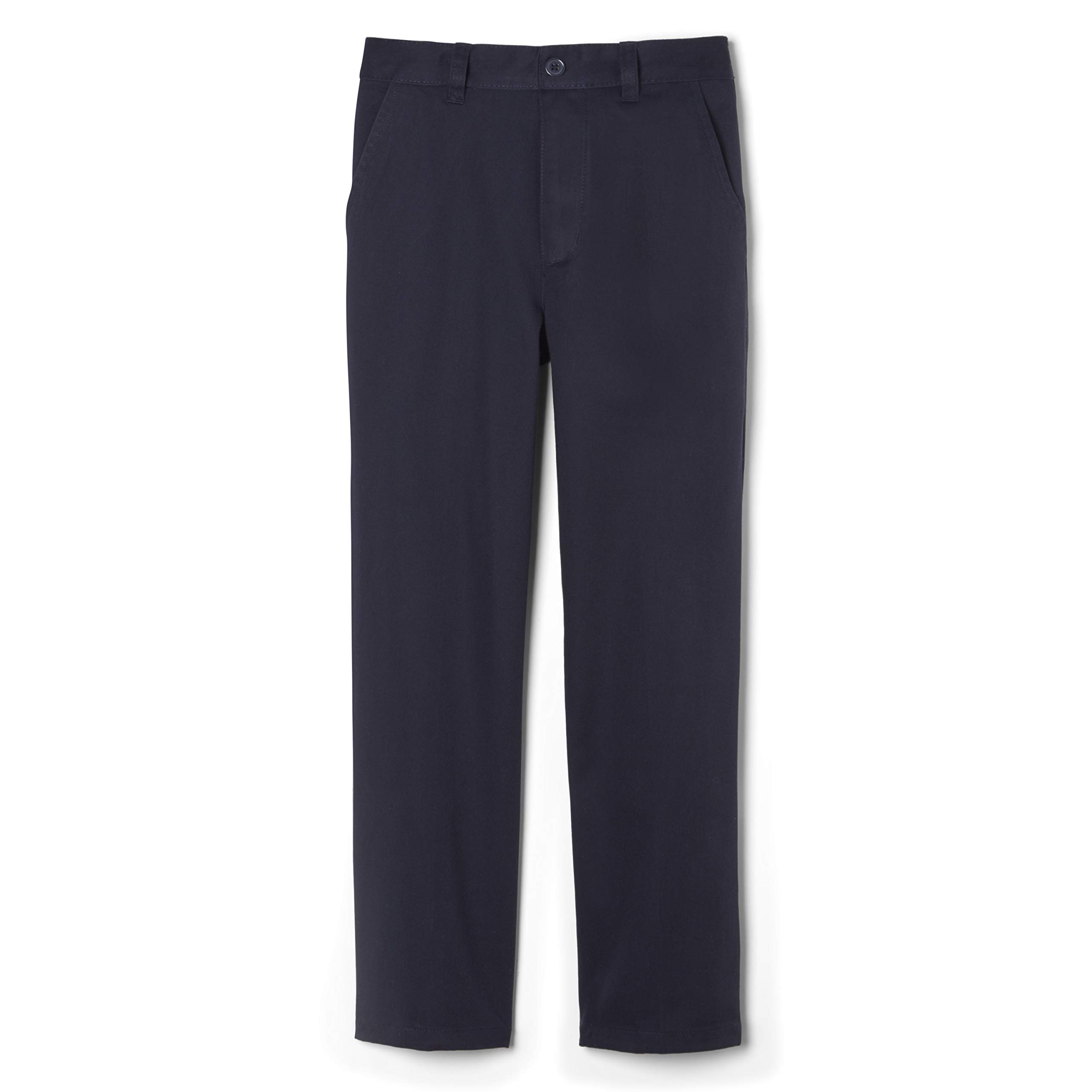 French Toast Boys' Big Pull-on Relaxed Fit School Uniform Pant (Standard & Husky), Navy, 8