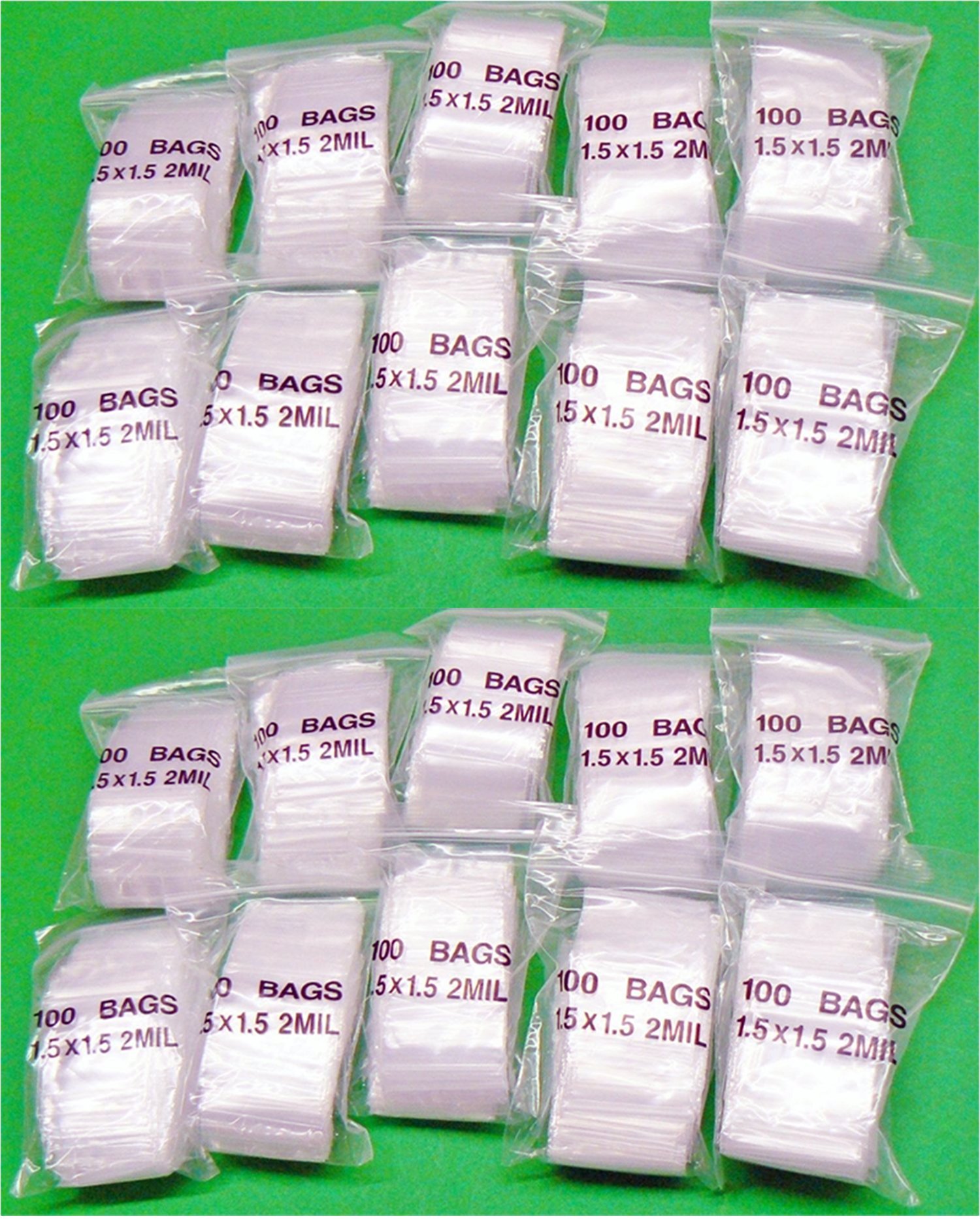 iMBAPrice Clear Reclosable Poly Bags(1.5" x 1.5" Inch) Case of 2000 Bags