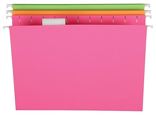 Pendaflex Glow Hanging File Folders, Letter Size, Assorted, Case Pack of 12 (81670)