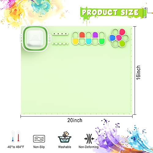 π‘ππͺ Silicone Craft Mat,20"x16"Silicone Art Mat with Removable Collapsible Cup and Paint Holder for Resin Jewelry Casting Molds,Nonstick Silicone Painting Mat for Craft