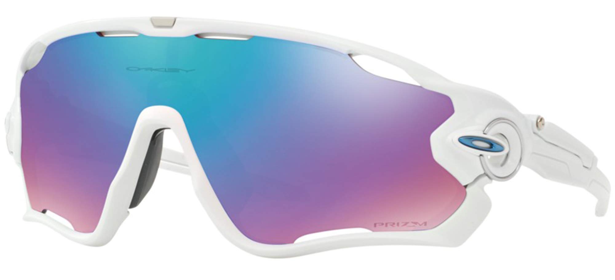 Oakley Men's OO9290 Jawbreaker Rectangular Sunglasses, Polished White/Prizm Snow Sapphire Iridium, 31 mm