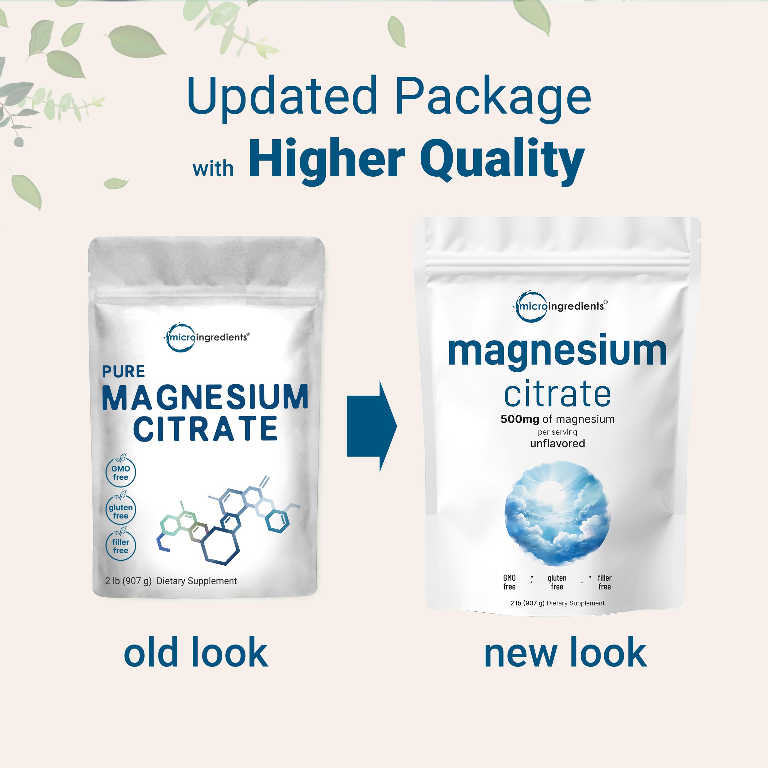 Pure Magnesium Citrate Powder (Citrato de Magnesio en polvo), 2 Pounds (32 Ounce), Pure and Filler Free, Relaxation and Nutrient Utilization, Vegan