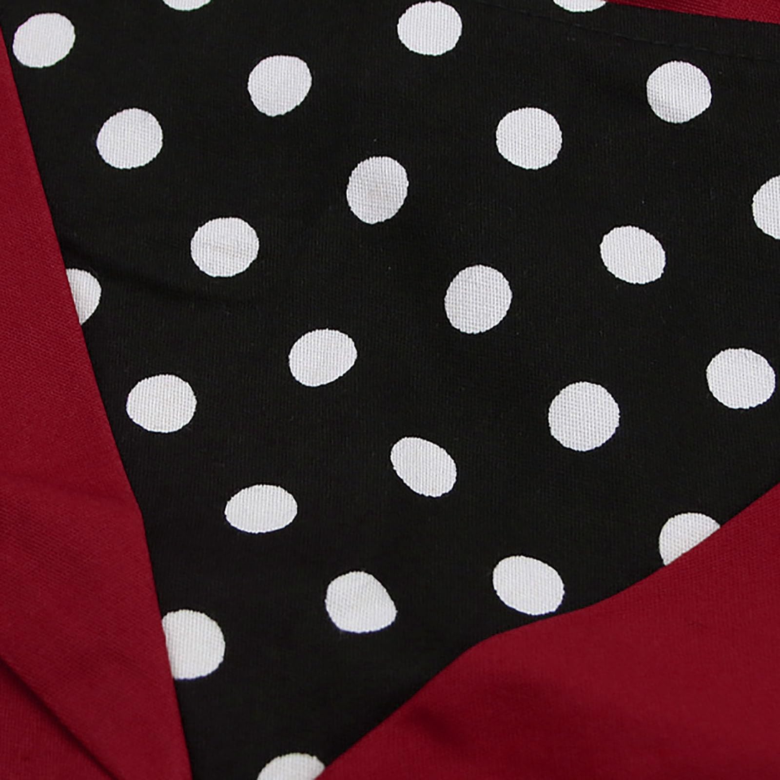 KILLREAL Women's Vintage Polka Dot Print A-Line Pin Up Style Sleeveless Cocktail Party Casual Dress Wine Red Medium