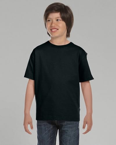 Hanes Big Boys' Essentials Short Sleeve T-shirt Value Pack (6-pack), Black, Large