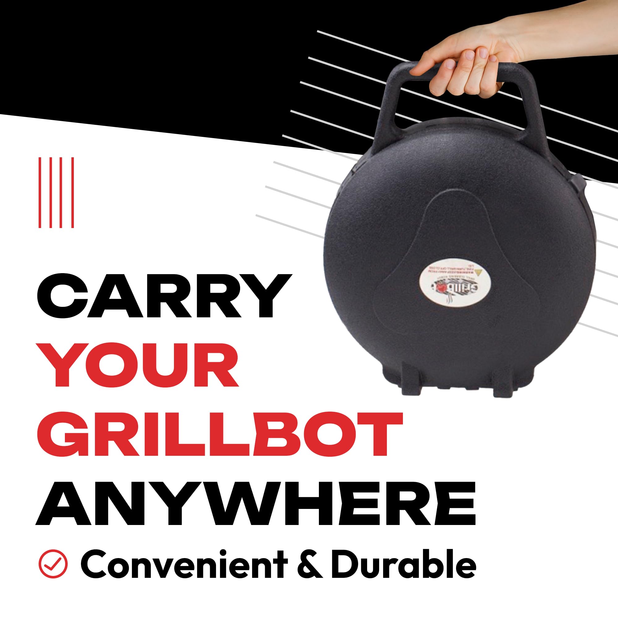 Grillbot Carry Case for Grillbot Automatic Grill Cleaning Robot β Weatherproof, Portable Protective Case with Handle & Locking Tabs