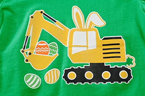 Little Hand Easter T-Shirt Short Sleeve Excavator Jersey Boys Shirt Clothes 3-4 Years