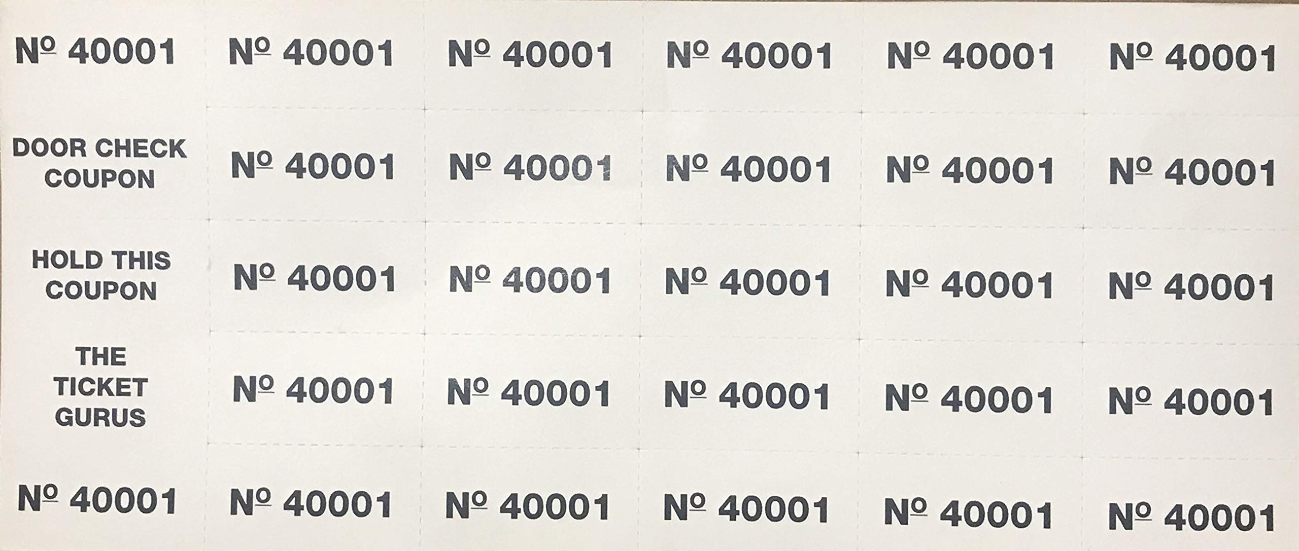 Auction Tickets - 100 or 500 Sheets - {Choose Color and Ticket Quantity Below!} (500, White)