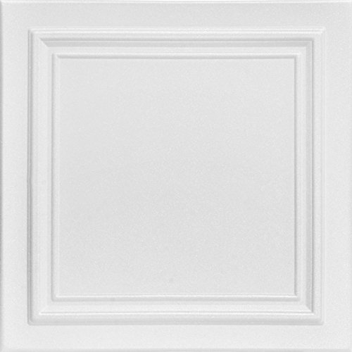 A La Maison Ceilings R24 Line Art Foam Glue-up Ceiling Tile (21.6 sq. ft./Case), Pack of 8, Plain White