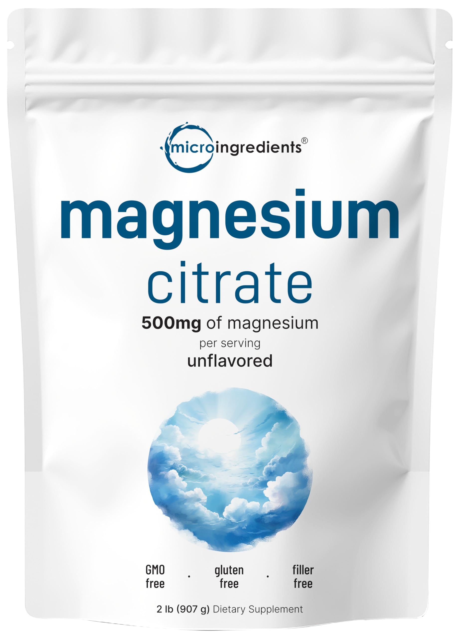 Pure Magnesium Citrate Powder (Citrato de Magnesio en polvo), 2 Pounds (32 Ounce), Pure and Filler Free, Relaxation and Nutrient Utilization, Vegan