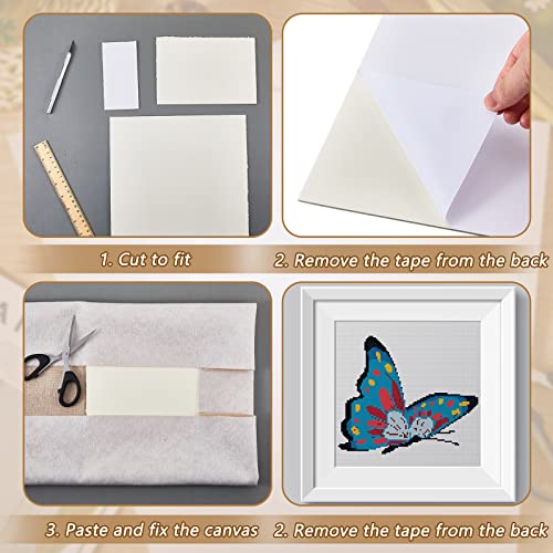 5 Pieces Mounting Board No Acid Sticky Board for Cross Stitch Self Adhesive Cross Stitch Supplies for Framing Picture Embroidery Needlework Craft (15 x 9.8 Inch)