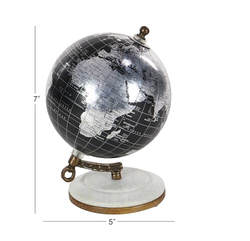 Deco 79 Modern Plastic Globe, 5" x 5" x 7", Black