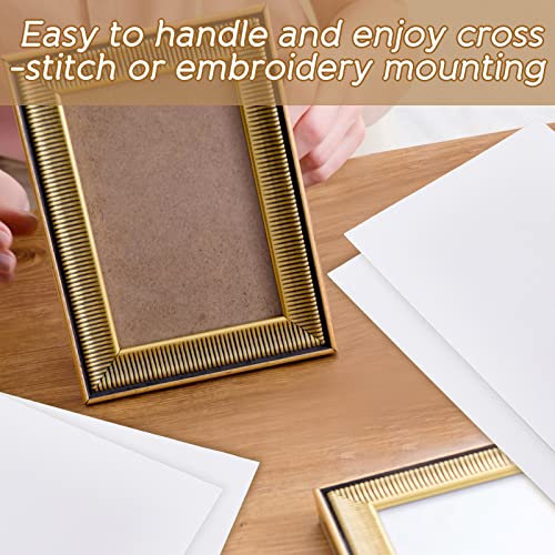 5 Pieces Mounting Board No Acid Sticky Board for Cross Stitch Self Adhesive Cross Stitch Supplies for Framing Picture Embroidery Needlework Craft (15 x 9.8 Inch)