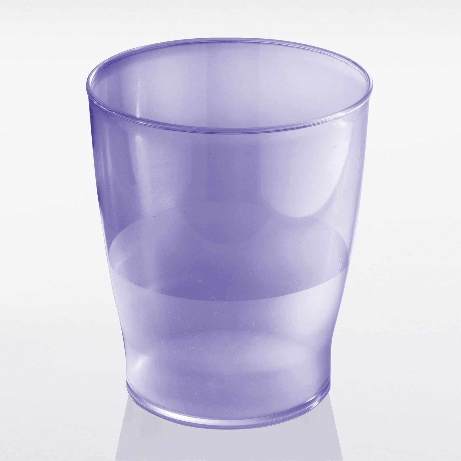 mDesign Plastic Slim Round Small 1-Gallon Trash Can, Wastebasket, Garbage Container Bin for Bathroom, Bedroom, Kitchen, Home Office, and Kids Room Waste Use - Violet Purple