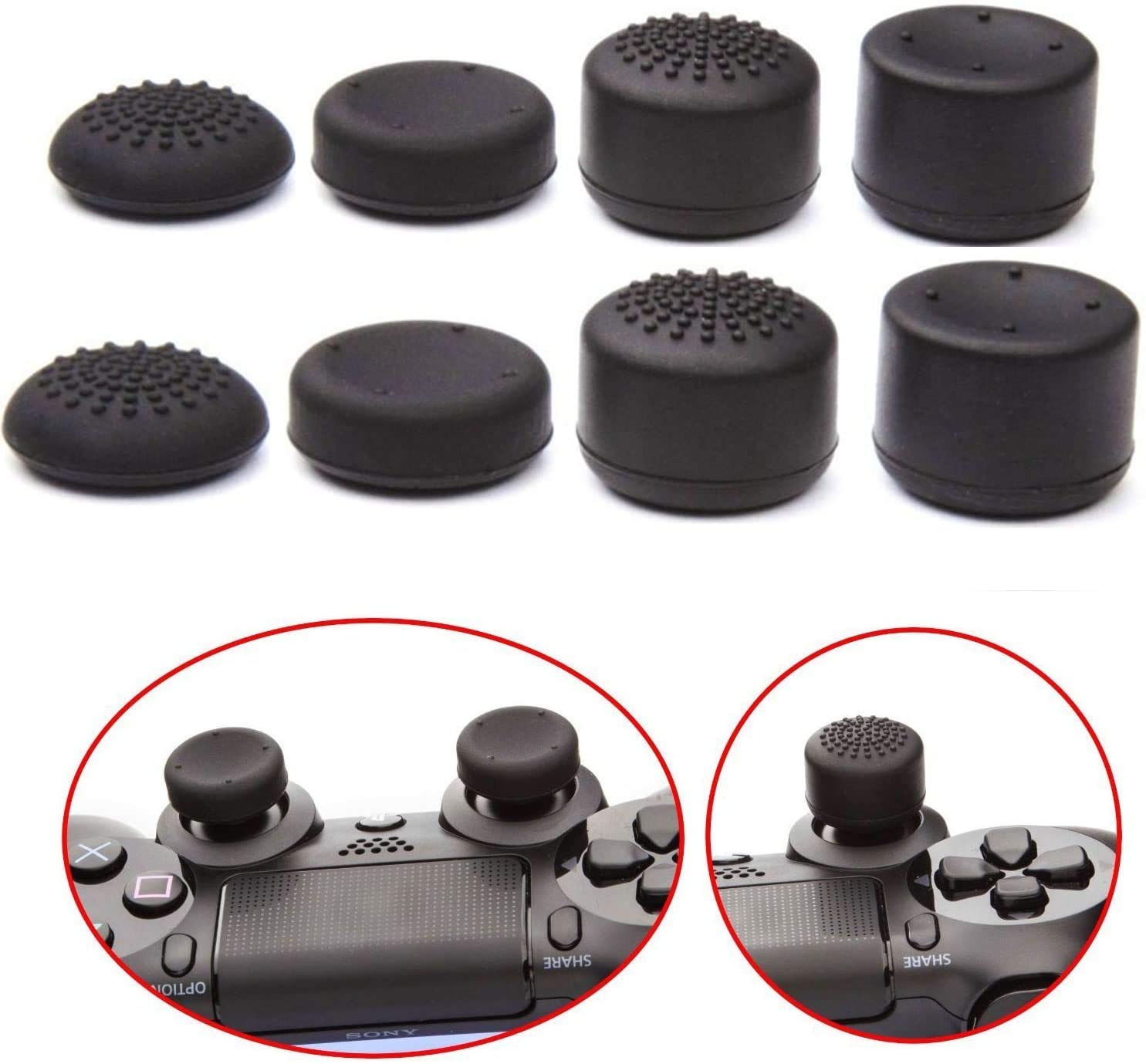 YoRHa Studded Silicone Cover Skin Case for Sony PS4/slim/Pro Dualshock 4 Controller x 1(Camouflage Blue) with Pro Thumb Grips x 8