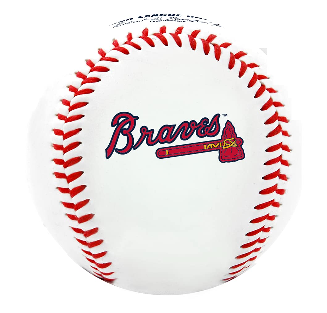 Rawlings | MLB Team Logo Baseball | Atlanta Braves | Official | White