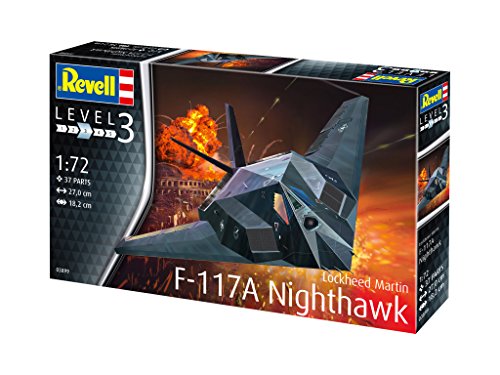 Revell 03899 F-117 F-117A Nighthawk Stealth Fighter, Multi Colour, 1: 72 Scale