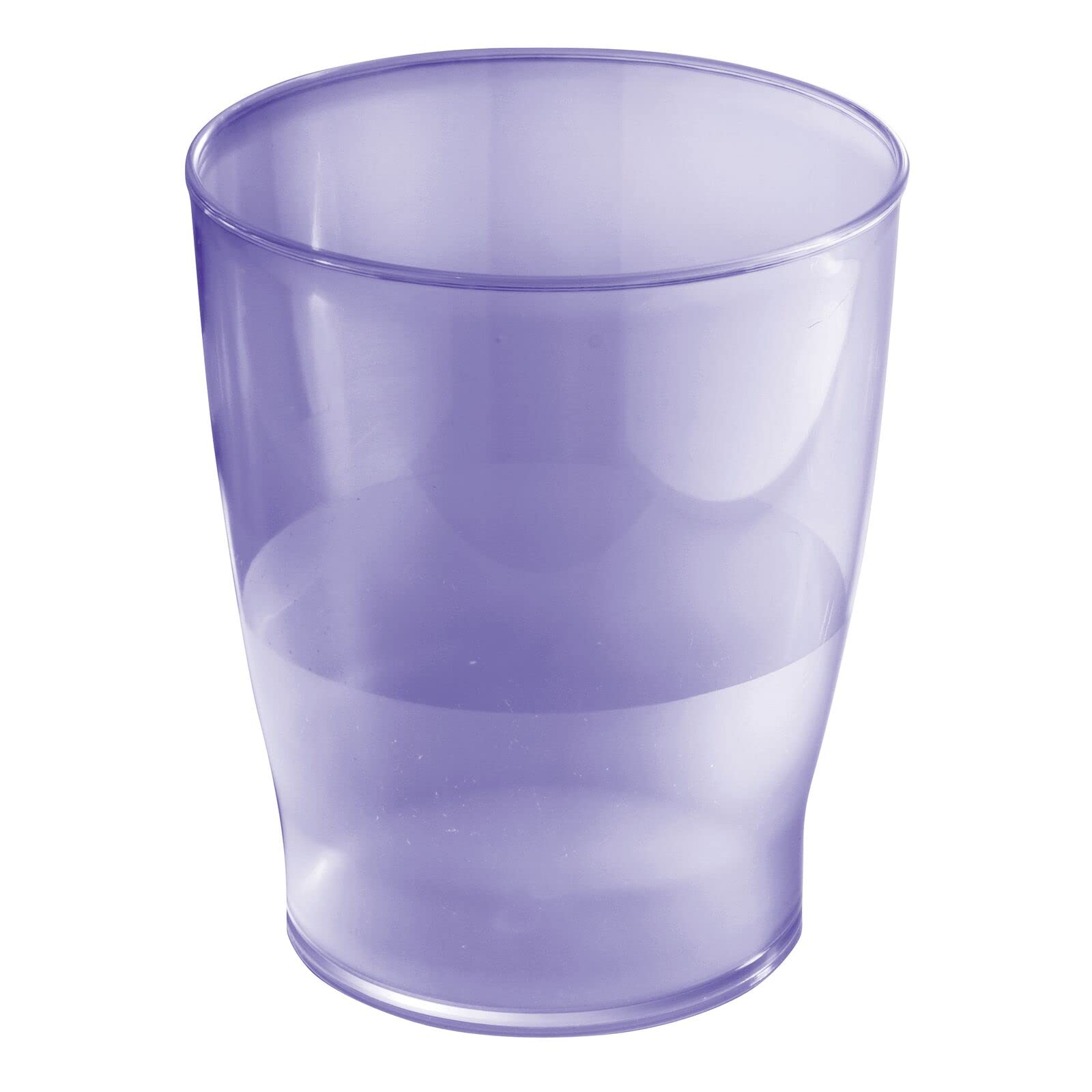 mDesign Plastic Slim Round Small 1-Gallon Trash Can, Wastebasket, Garbage Container Bin for Bathroom, Bedroom, Kitchen, Home Office, and Kids Room Waste Use - Violet Purple