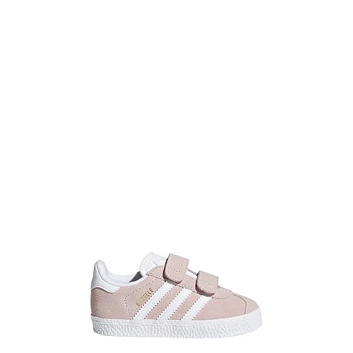 adidas Originals Unisex-Baby Gazelle Running Shoe, Icey Pink/White/White, 7Toddler