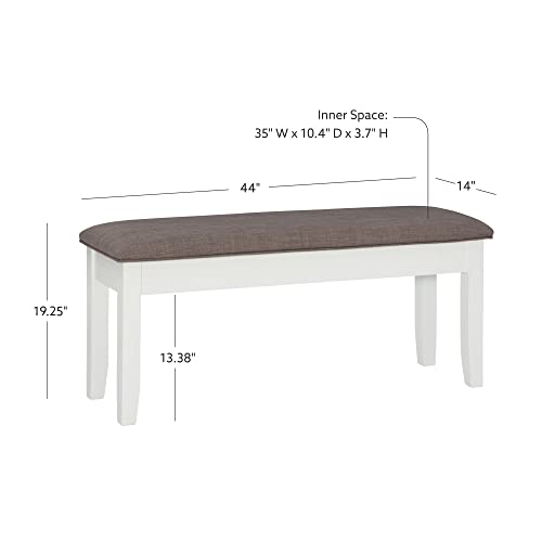 Powell Furniture Jane Storage, Antique White Dining Bench,