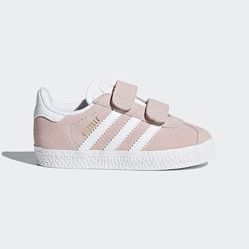 adidas Originals Unisex-Baby Gazelle Running Shoe, Icey Pink/White/White, 7Toddler