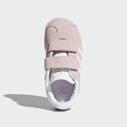adidas Originals Unisex-Baby Gazelle Running Shoe, Icey Pink/White/White, 7Toddler