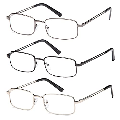 GAMMA RAY OPTICS Reading Glasses 3X Stainless Flex 3.00 Readers
