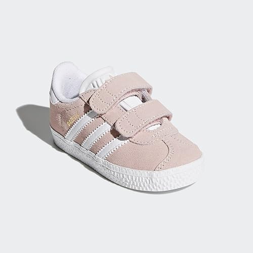 adidas Originals Unisex-Baby Gazelle Running Shoe, Icey Pink/White/White, 7Toddler