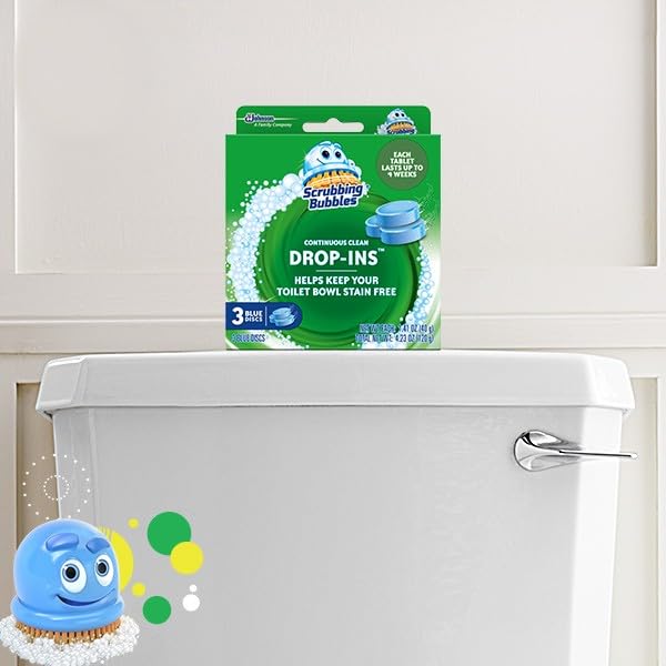 Scrubbing Bubbles Toilet Bowl Tablets, Continuous Clean Toilet Drop In Discs, Each Tablet Provides 4 Weeks of Protection Against Stains and Build Up, 5 Count (Pack of 1)