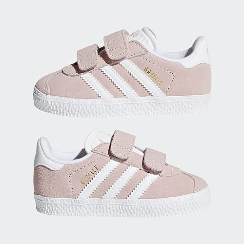 adidas Originals Unisex-Baby Gazelle Running Shoe, Icey Pink/White/White, 7Toddler