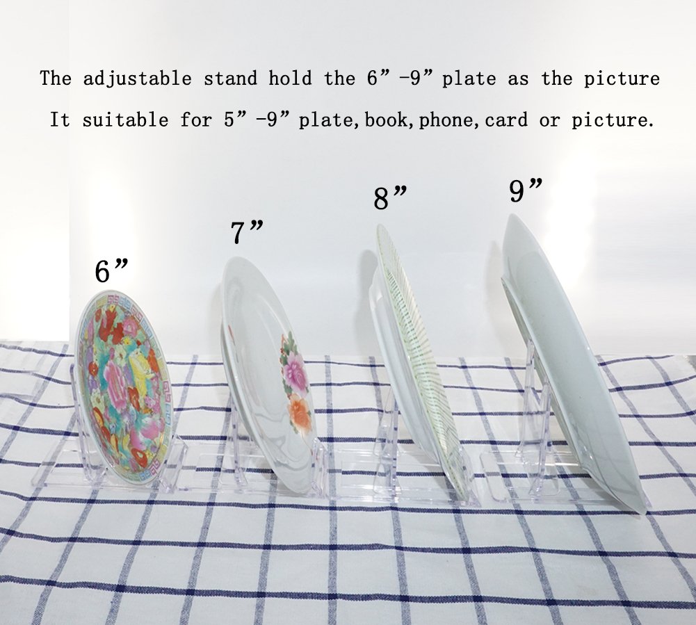 Artliving Two Part Adjustable Clear Acrylic Plastic Display Stand Easel (set of 6)