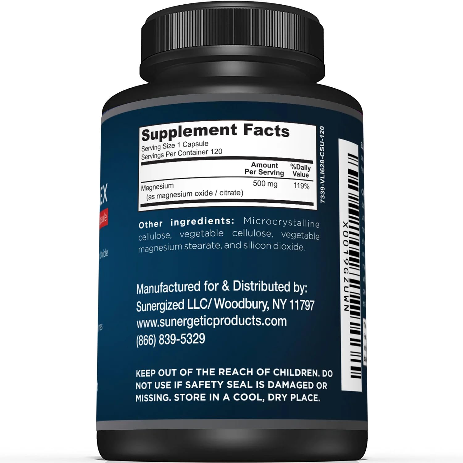 Premium Magnesium Citrate Capsules – Powerful 500mg Magnesium Oxide & Citrate Supplement – Helps Support Healthy Bones, Muscles, Teeth, Energy & Relaxation – 120 Vegetable Capsules