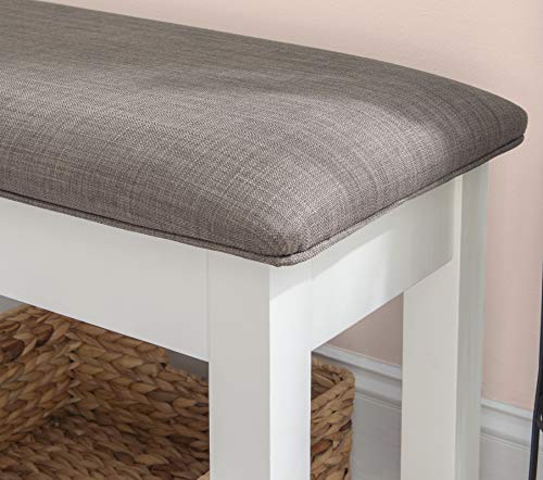 Powell Furniture Jane Storage, Antique White Dining Bench,