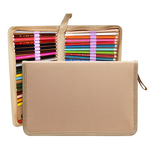 Gullor Fashion Fold Canvas Pencil Case, Black, 36 Holes