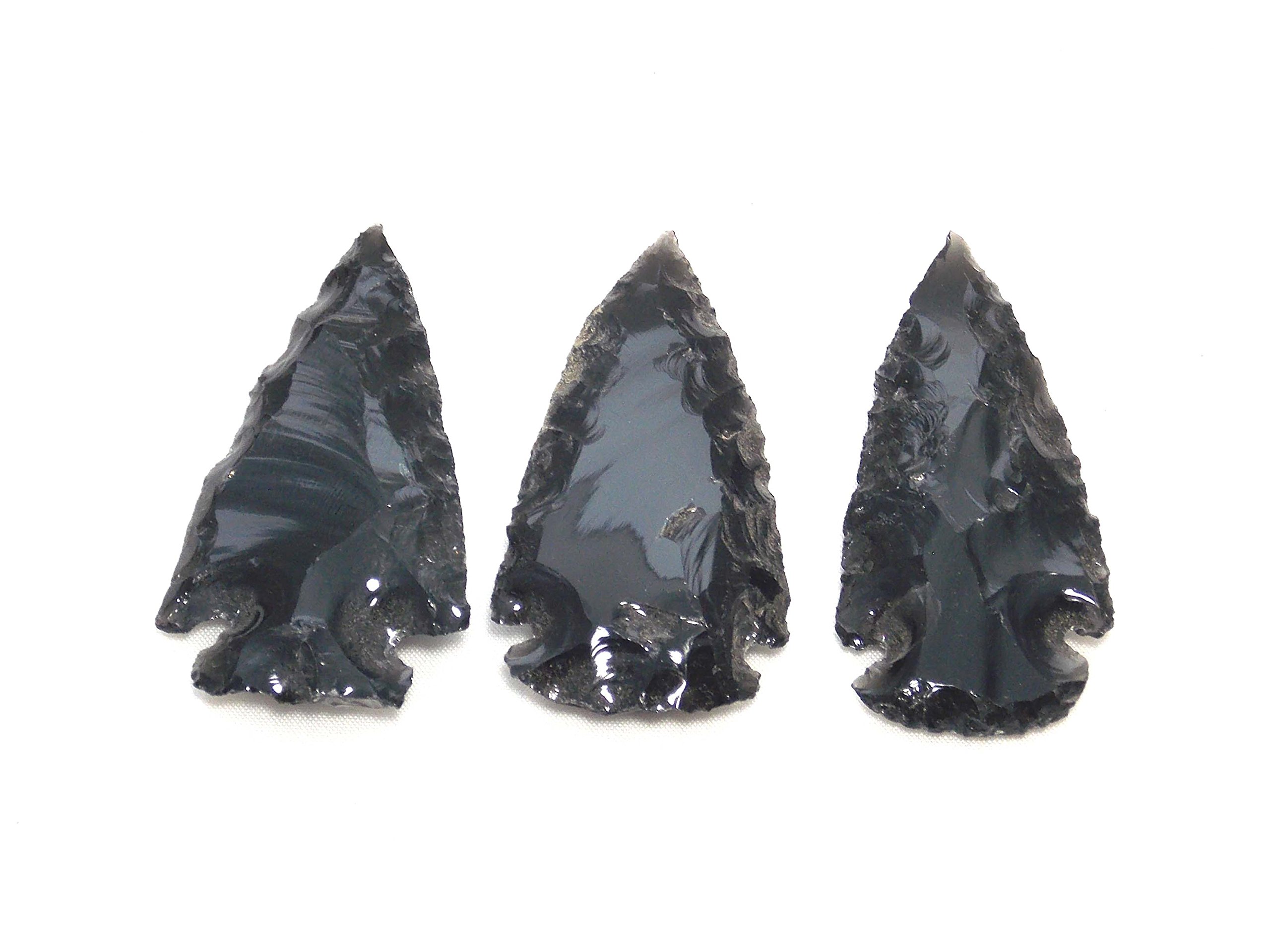 Stone Tone One 2"-2.5" Black Obsidian Arrowheads (Set of 3)