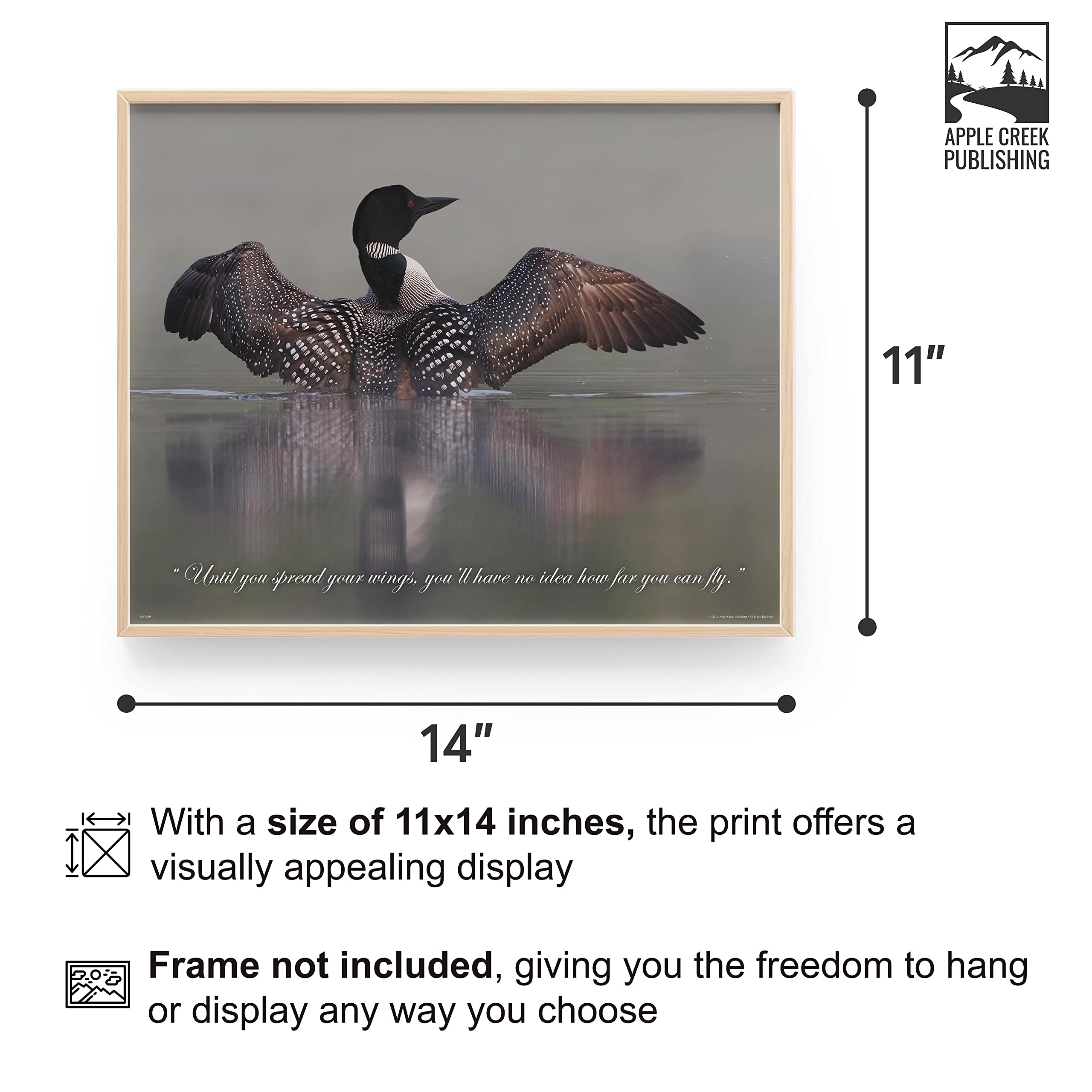 Common Loon Motivational Inspirational Poster Art Print Reproduction 11x14 Call Wall Decor Pictures