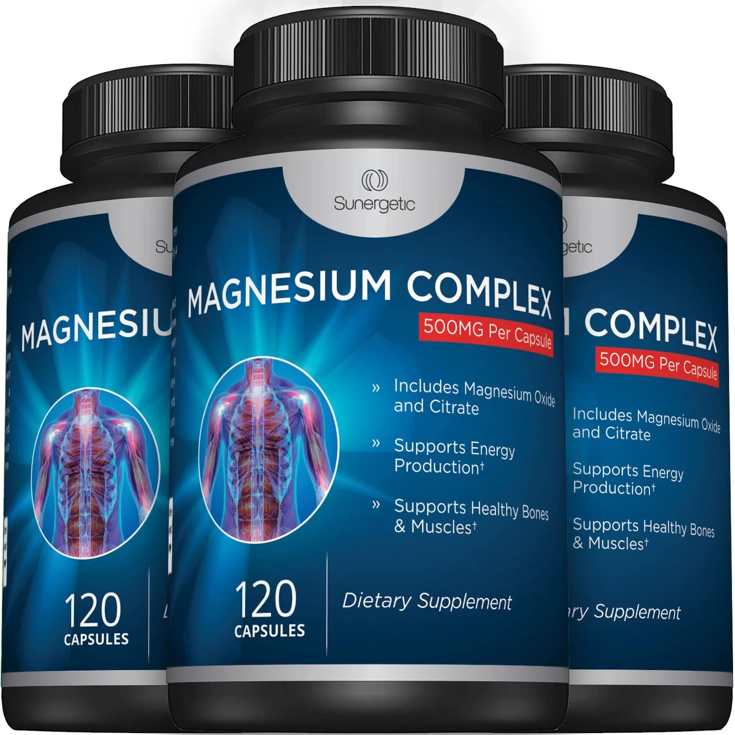 Premium Magnesium Citrate Capsules – Powerful 500mg Magnesium Oxide & Citrate Supplement – Helps Support Healthy Bones, Muscles, Teeth, Energy & Relaxation – 120 Vegetable Capsules