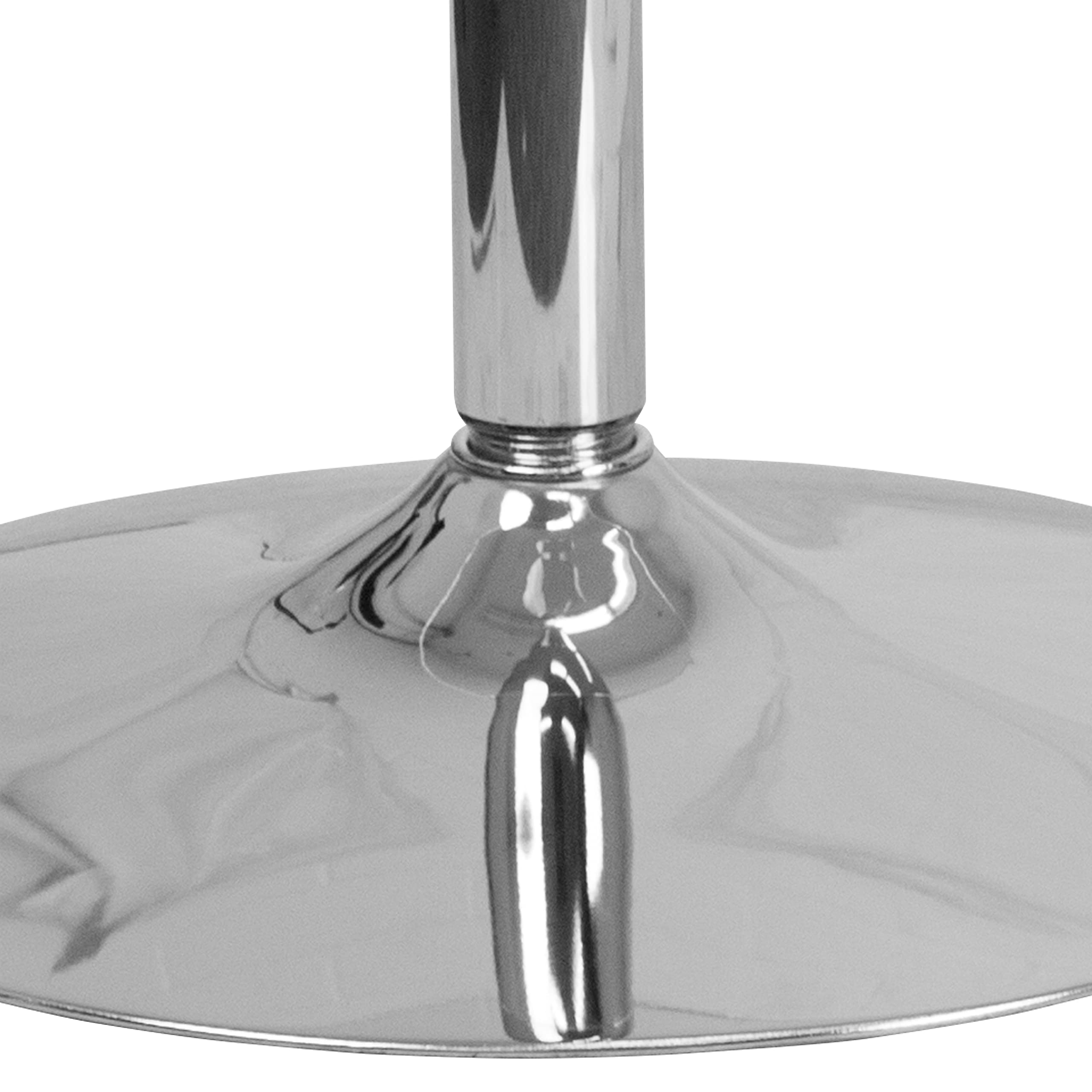 Flash Furniture Hills 39.25'' Round Glass Dining Table with 29''H Chrome Base, Decorative Narrow Round Tempered Glass Cocktail Table, Clear/Silver
