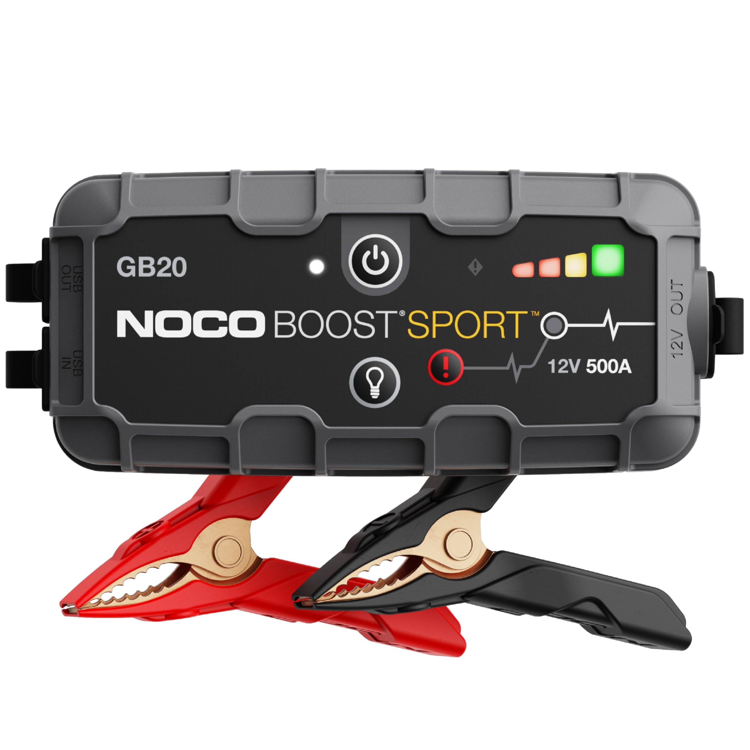 NOCO Boost Sport GB20 500A UltraSafe Car Battery Jump Starter, 12V Battery Pack, Battery Booster, Jump Box, Portable Charger and Jumper Cables for 4.0L Gasoline Engines
