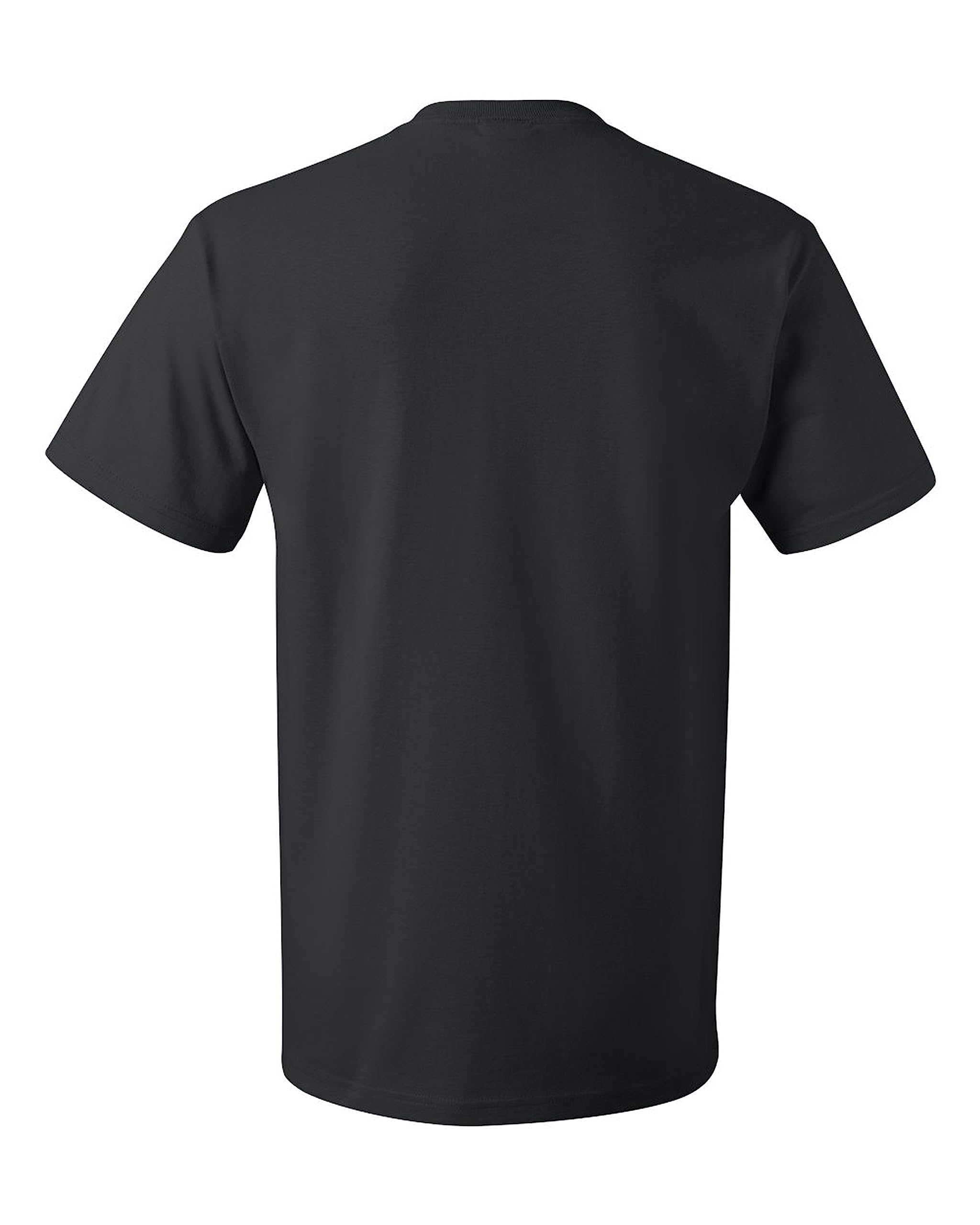 Fruit of the Loom Men's Lightweight Cotton Tees (Short & Long Sleeve), Crew-4 Pack-Black, X-Large