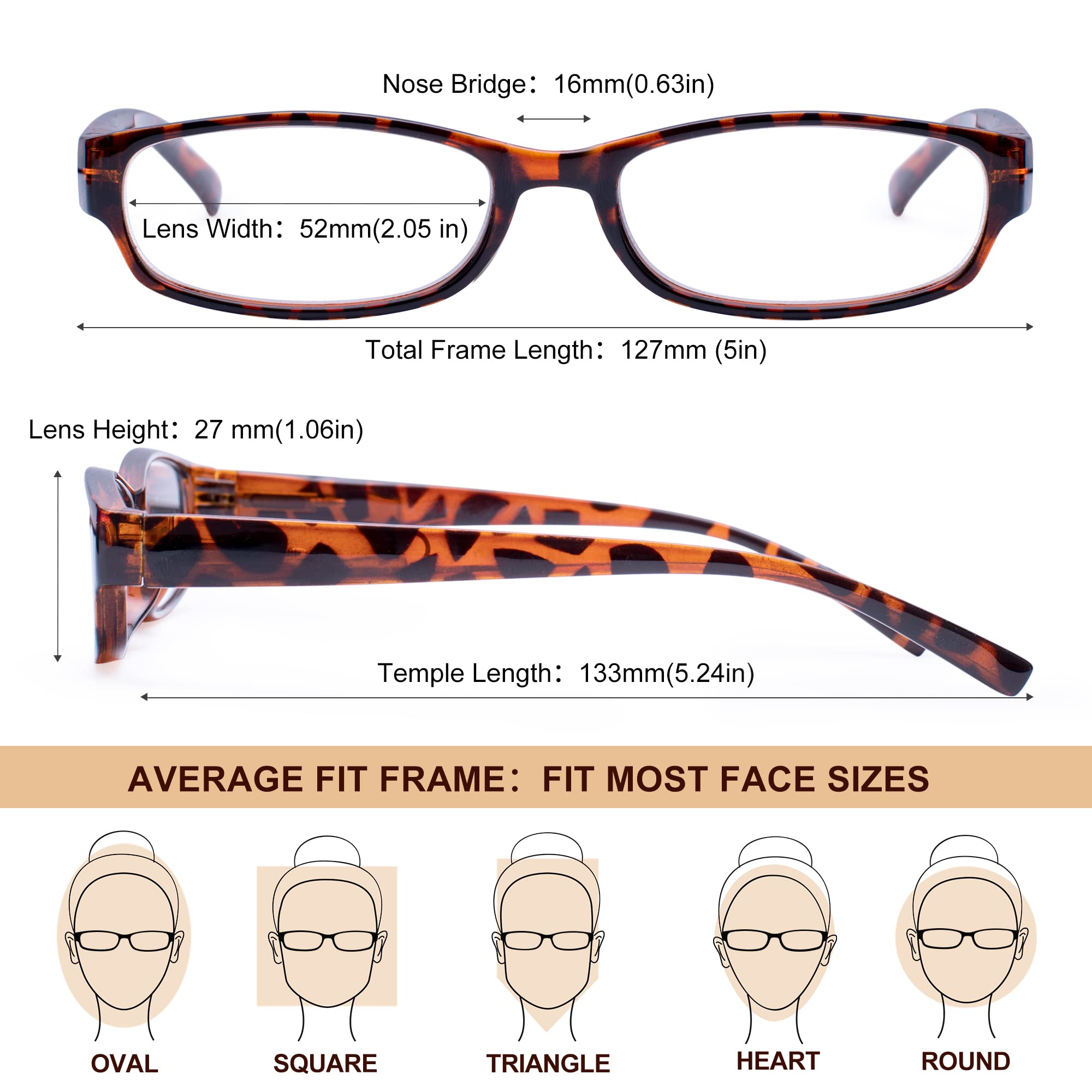 EYEGUARD Readers 4 Pack of Thin and Elegant Womens Reading Glasses with Beautiful Patterns for Ladies 1.75