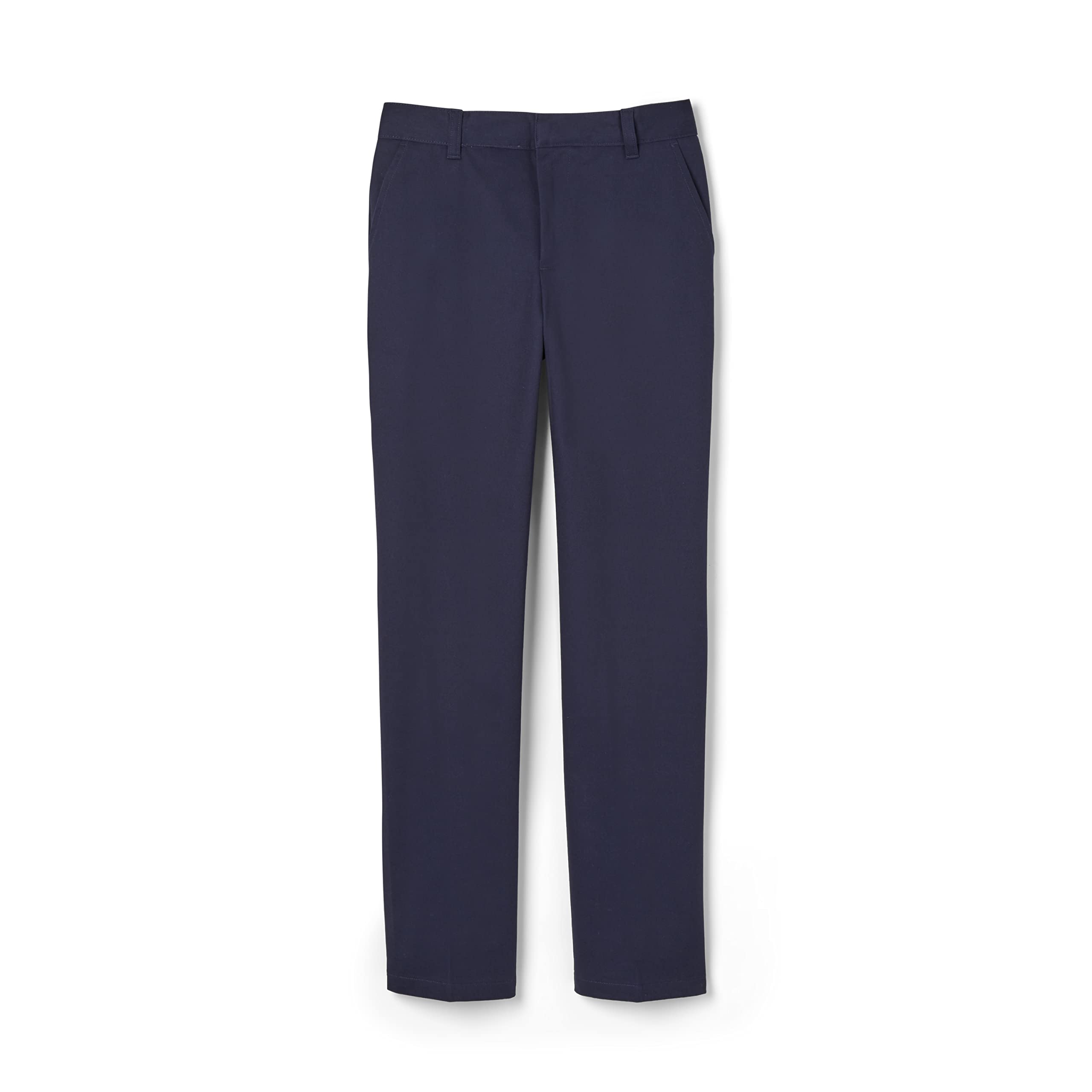 French Toast Boys' Adjustable Waist Relaxed Fit Pant (Standard & Husky), Navy Blue, 8