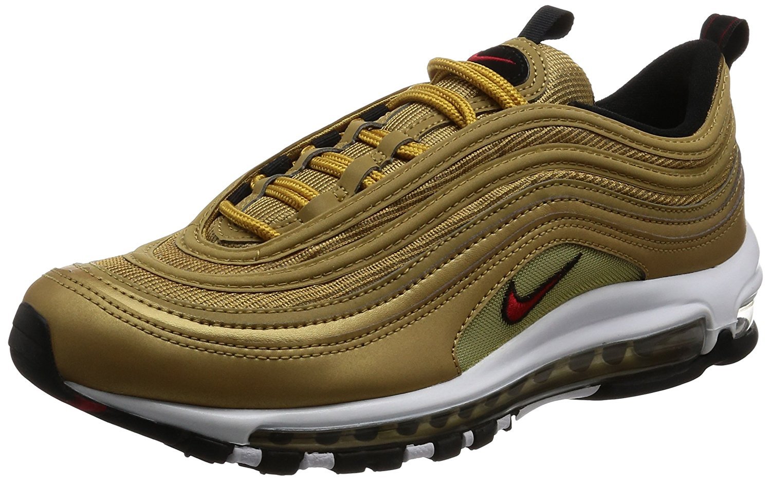 Nike Air Max 97 Og QS Mens Running Trainers 884421 Sneakers Shoes (UK 7 US 8 EU 41, Metallic Gold University red 700)